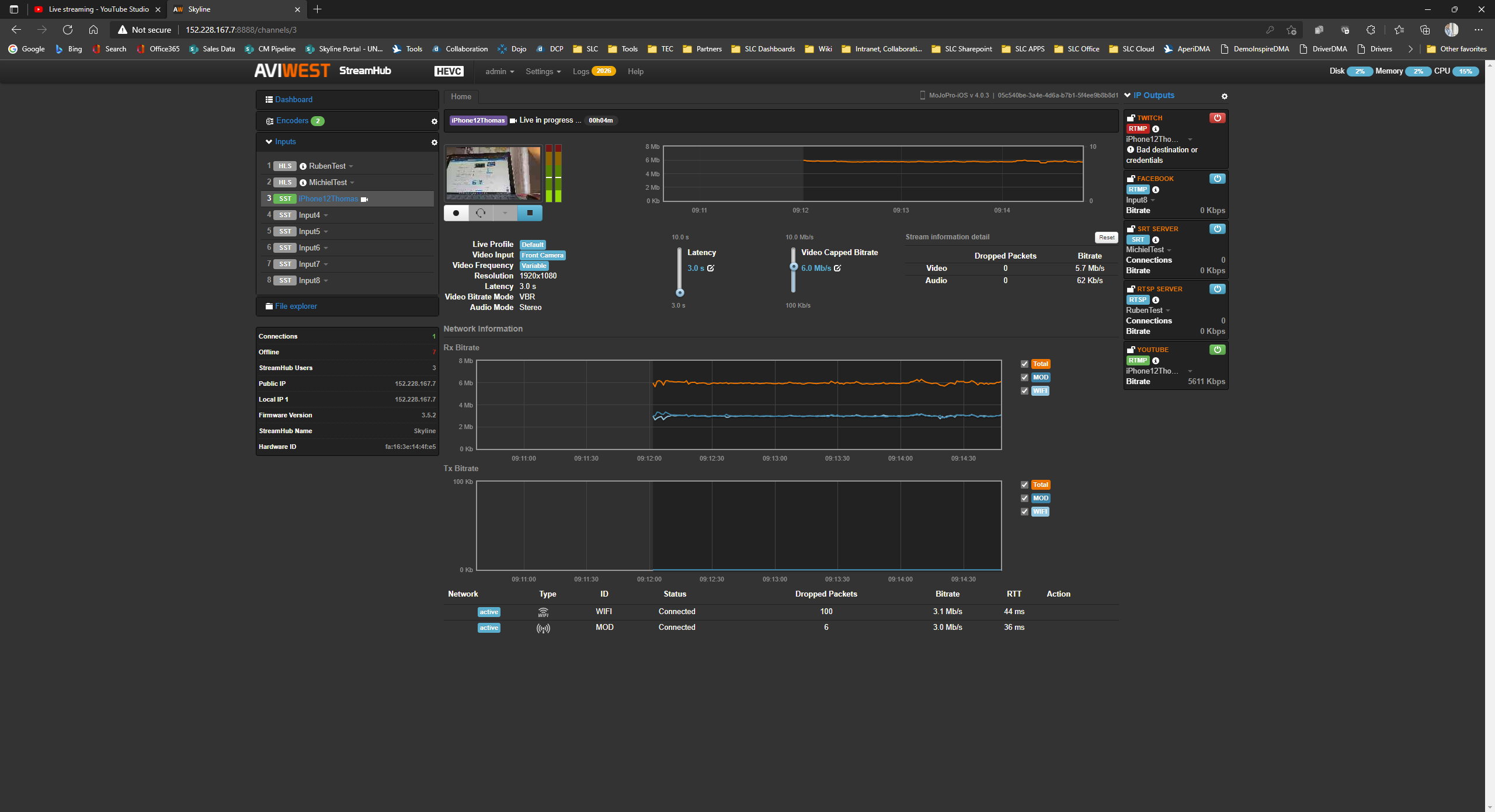 AviWest (now HaiVision) StreamHub demo – go live with your phone – share dashboards - DataMiner Dojo