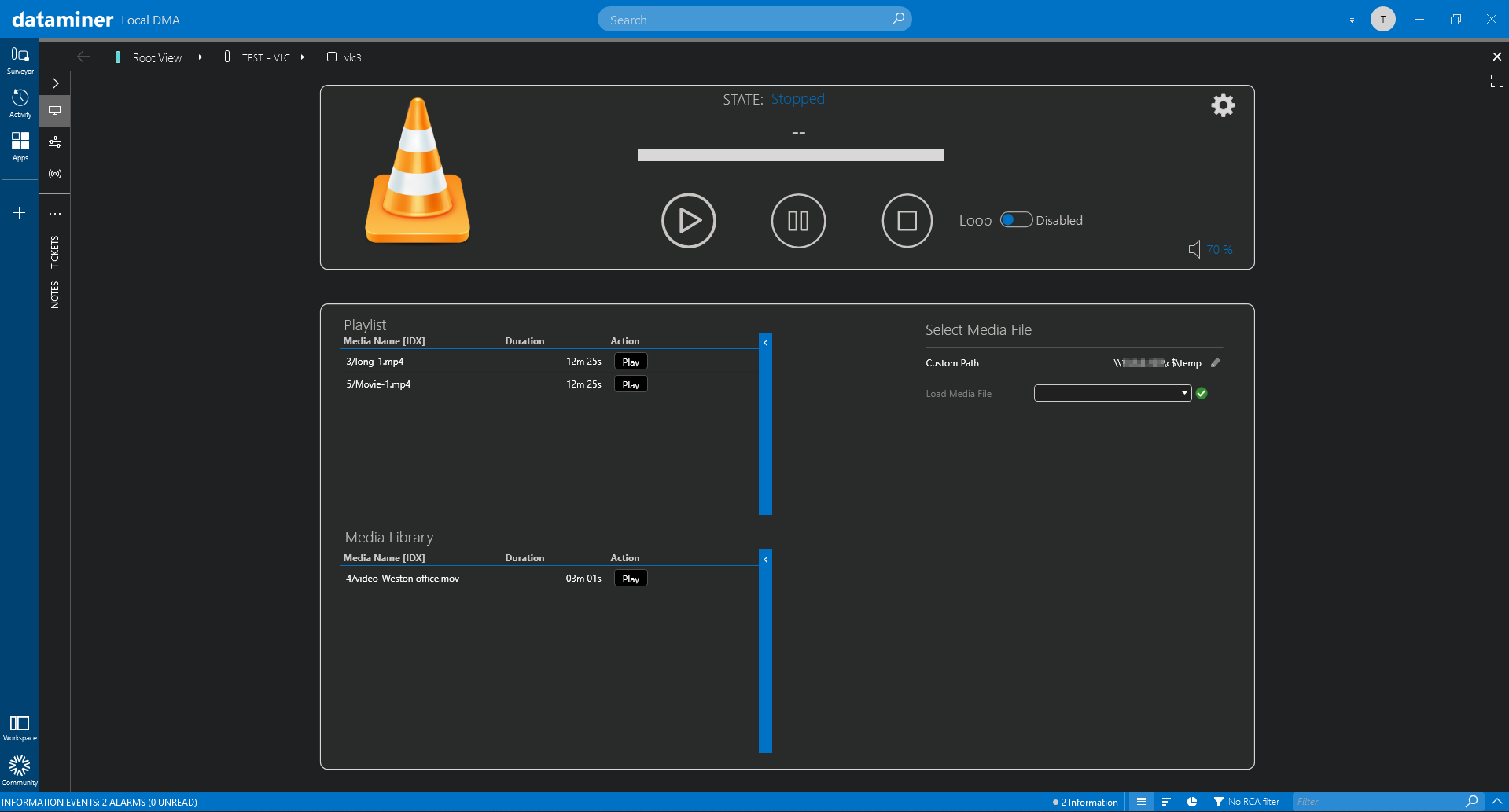 VLC Media Player Control - DataMiner Dojo