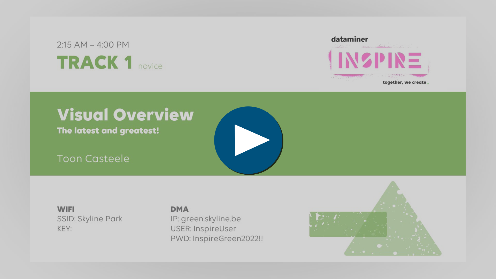 Rewind ⏪ DataMiner Inspire workshops (Green Track) - DataMiner Dojo